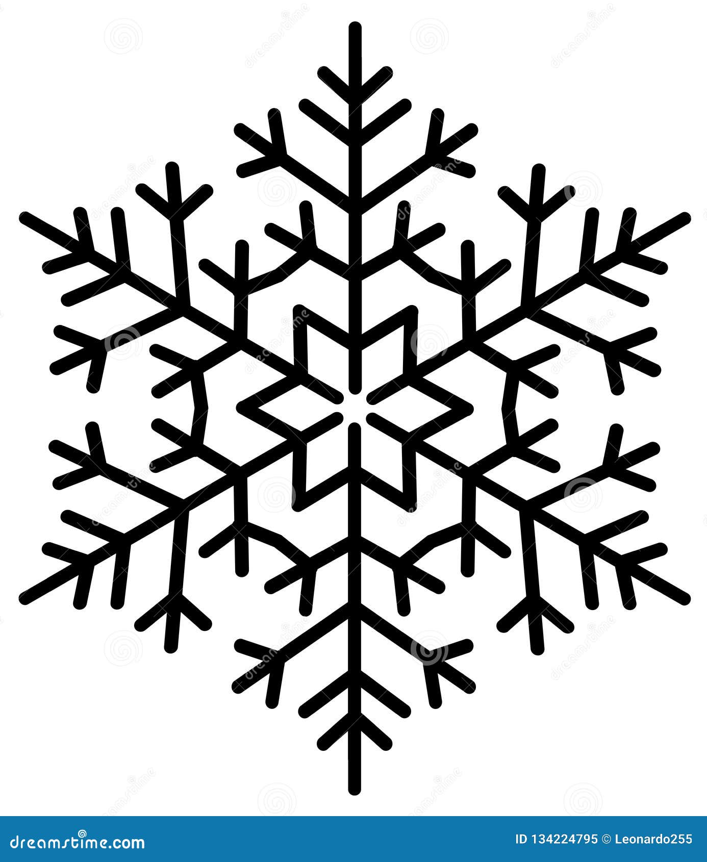 Icy Snowflake stock vector. Illustration of flake, crystal - 134224795