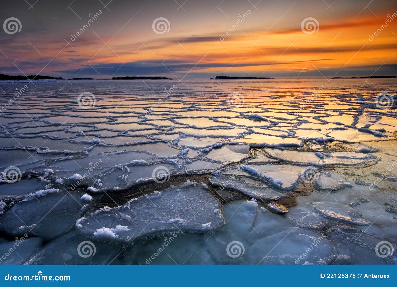Icy sunset stock photo. Image of february, cold, landscape - 22125378