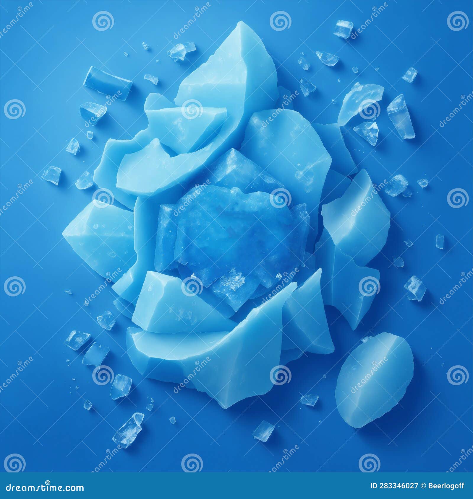 Icy Surface Background. Illustration of Groups of Ice Cubes Scattered ...