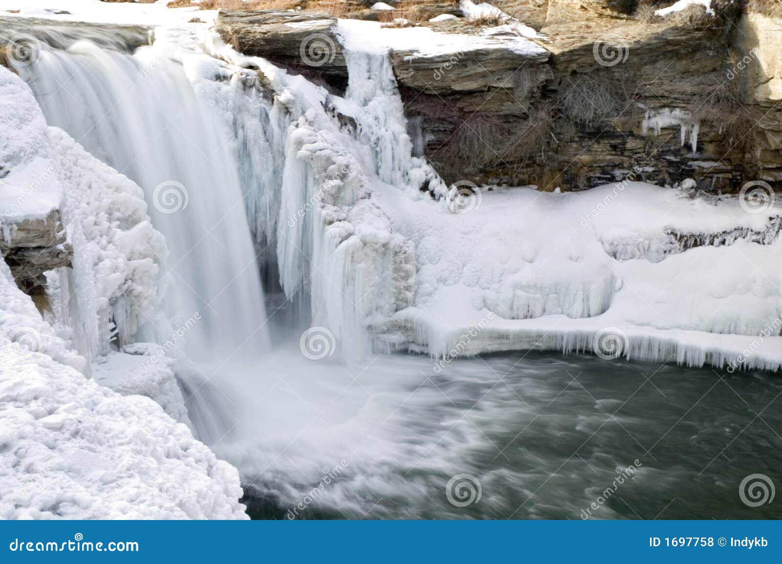 Icy waterfall stock photo. Image of winter, freezing, january - 1697758