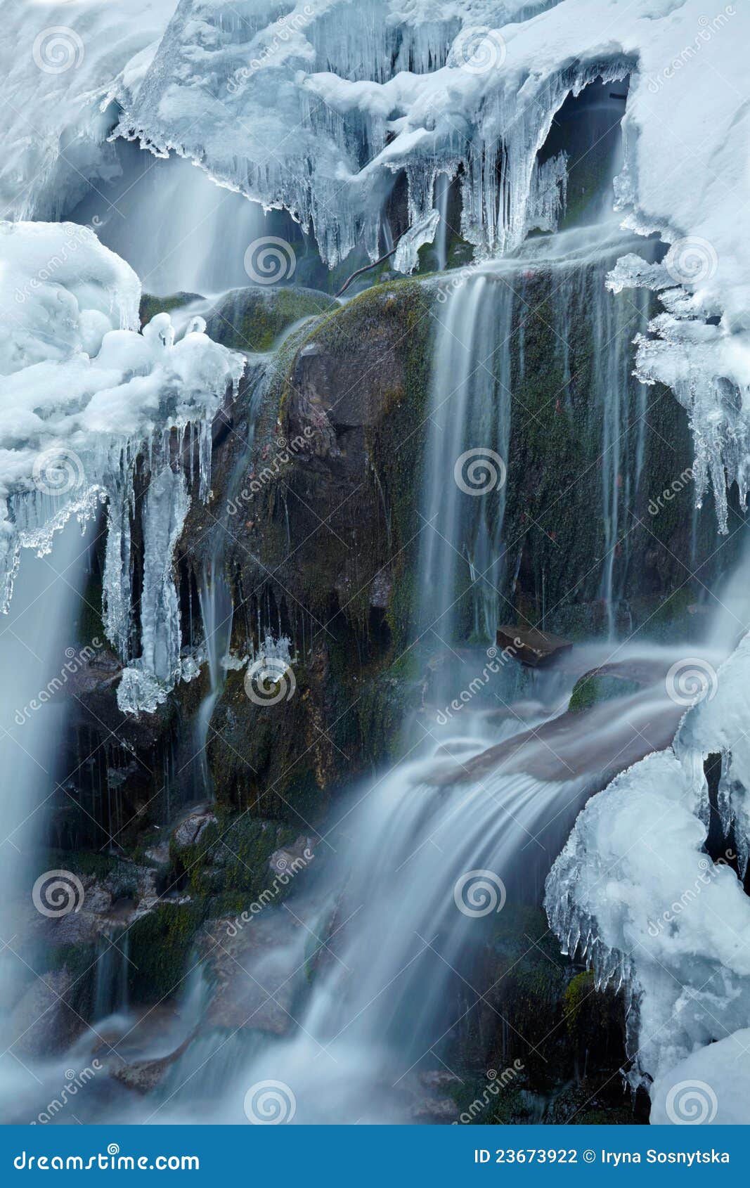 Icy waterfall stock photo. Image of river, season, flowing - 23673922
