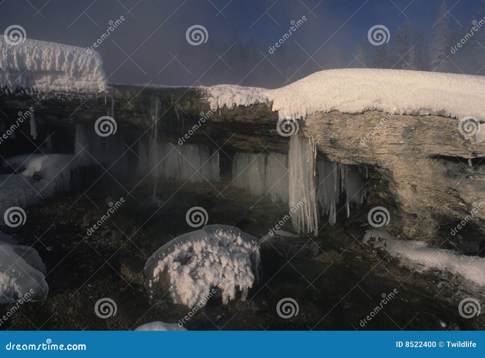 Icy Winter Scene stock photo. Image of winter, rocks, chilling - 8522400