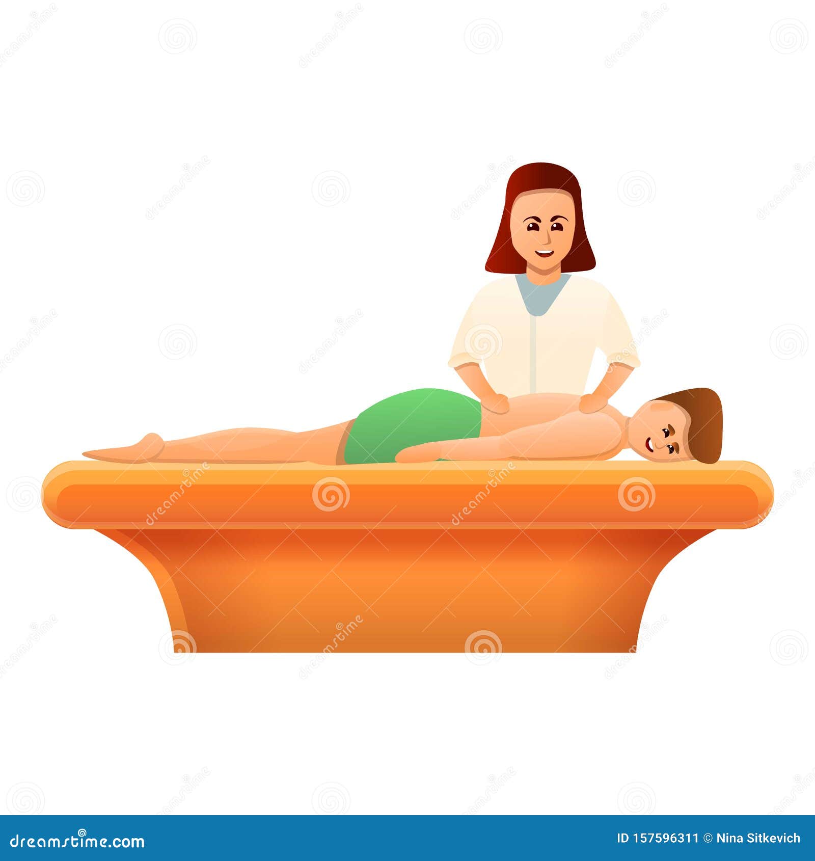 Icône De La Procédure De Massage Style De Dessin Animé Illustration De