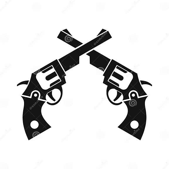 Icône De Revolvers, Style Simple Illustration Stock - Illustration du armée, revolvers: 123177430