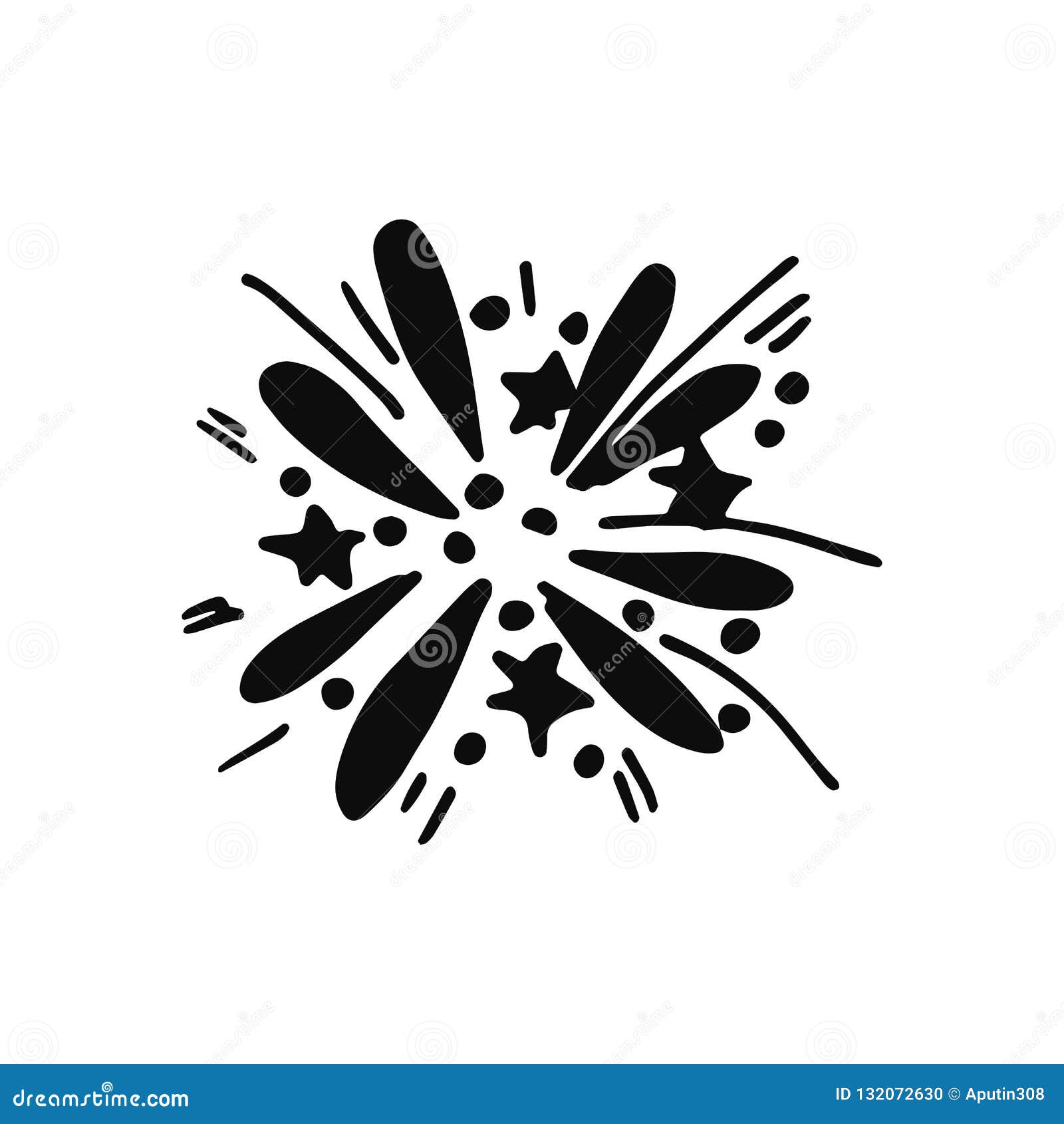 Icône De Vecteur De Silhouette De Feu D'artifice Objet D'isolement Illustration de Vecteur ...
