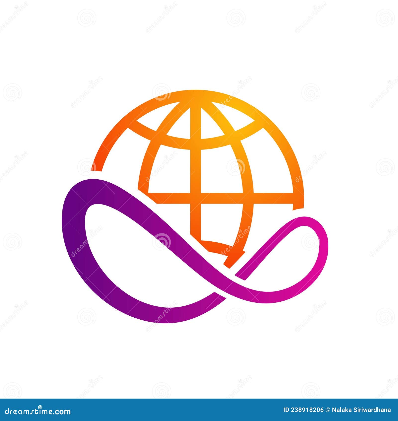Icône Du Logo Globe and Infinity. Illustration de Vecteur - Illustration du forme, type: 238918206