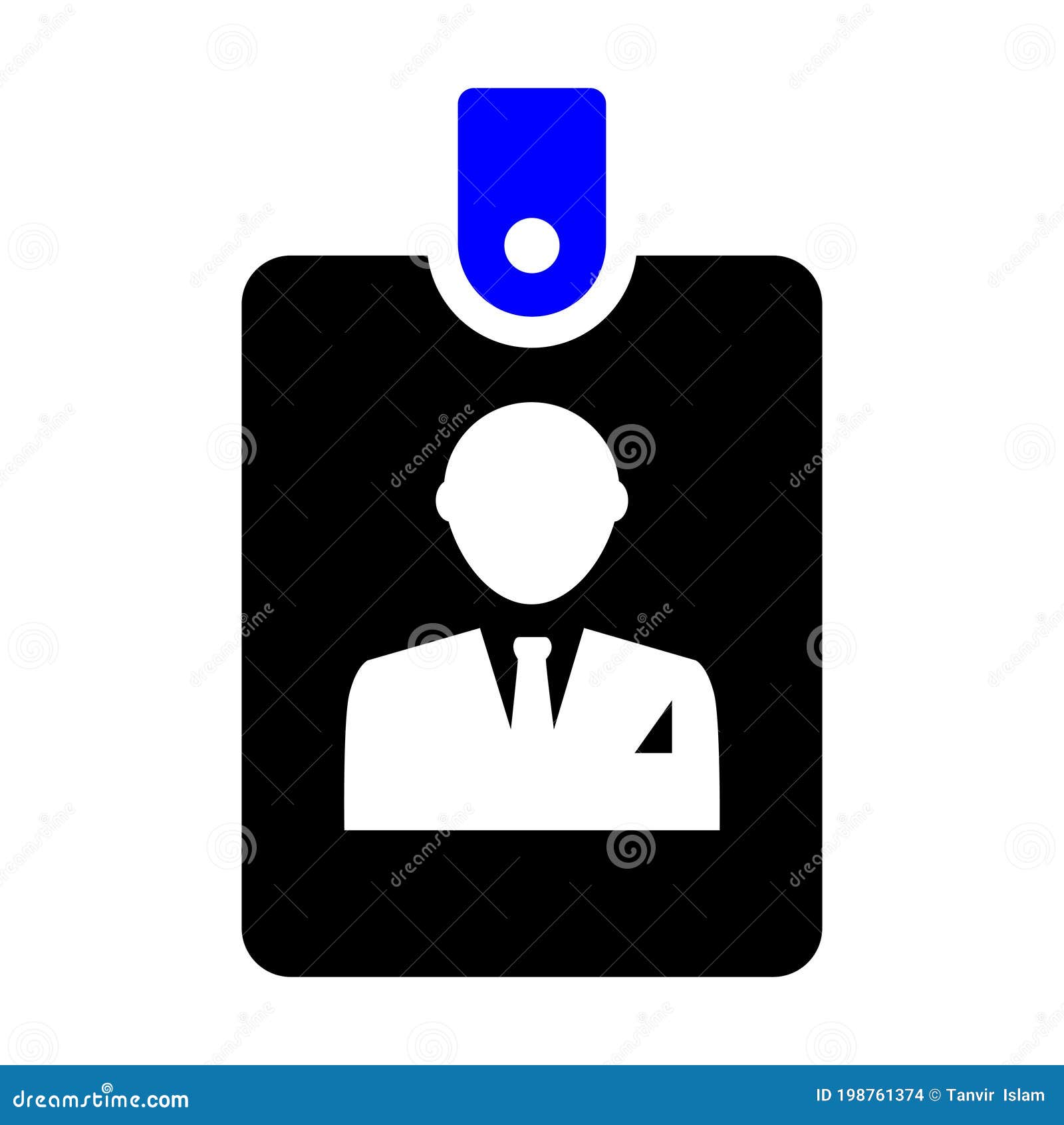 Id Badge Icon stock vector. Illustration of template - 198761374