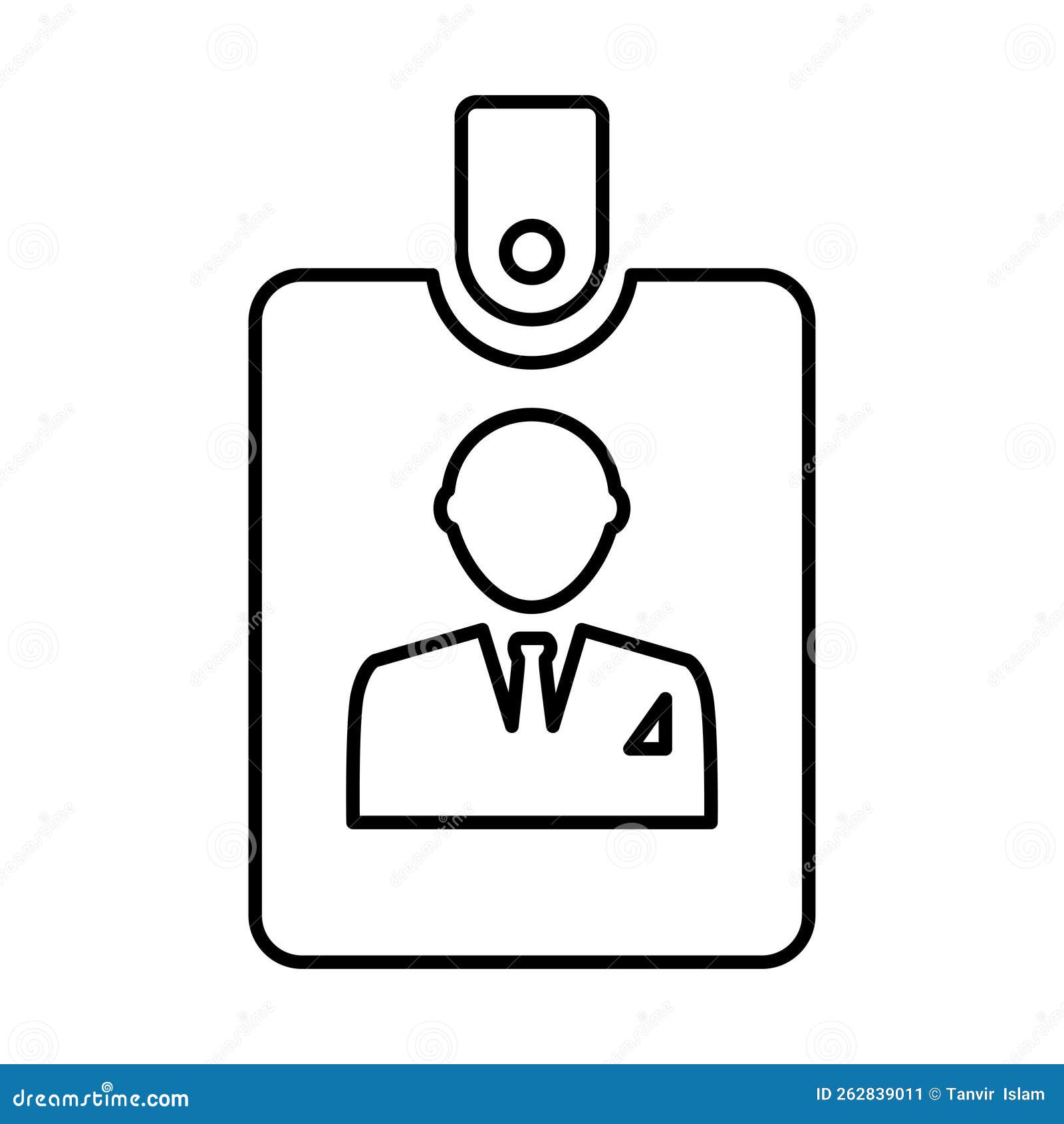Id Badge Icon in Line Style Stock Vector - Illustration of solid, glyph ...