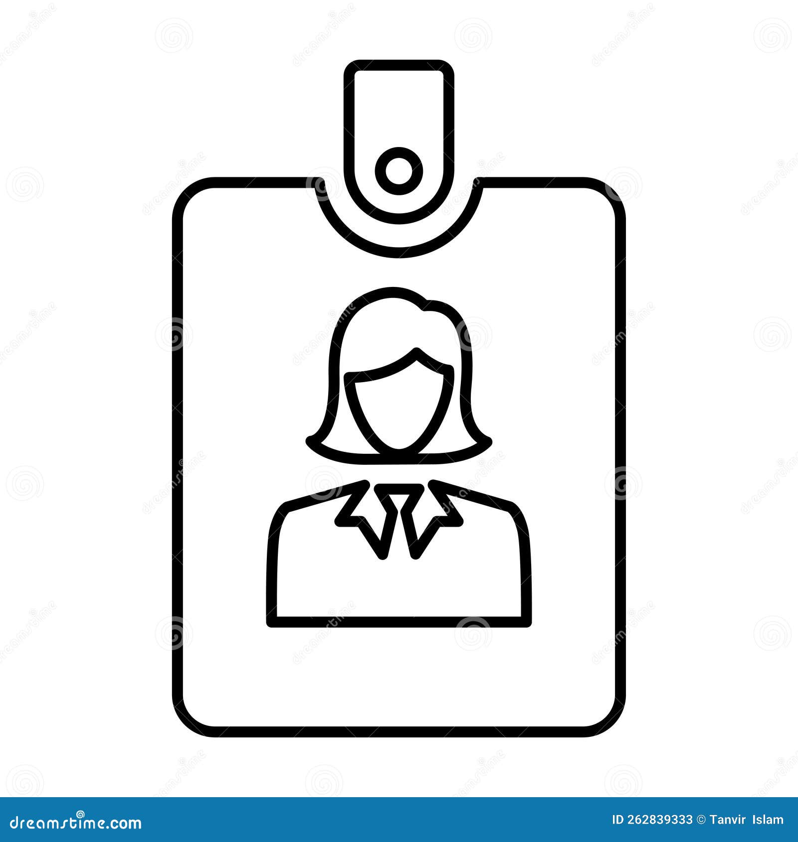 Id Badge Icon in Line Style Stock Vector - Illustration of ...