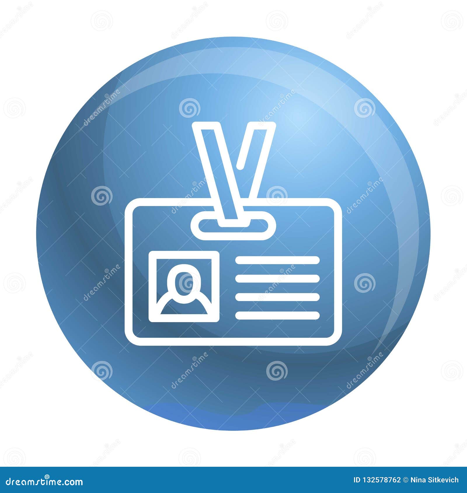 Id Badge Icon, Outline Style Stock Vector - Illustration of corporate ...