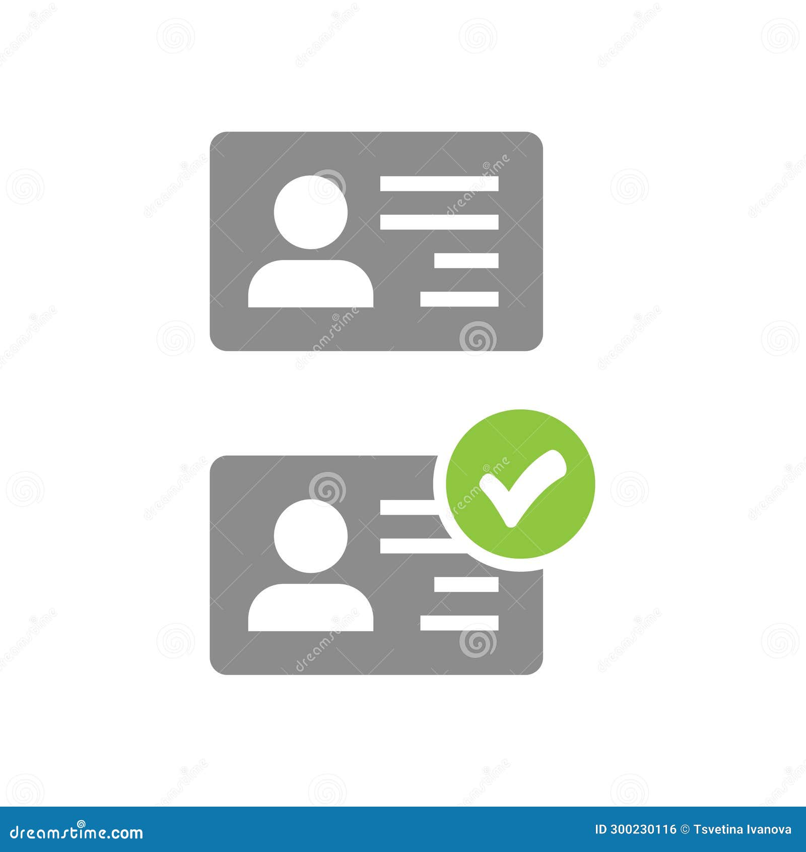 Id Card Accepted or Approved with Checkmark Icon Stock Illustration ...