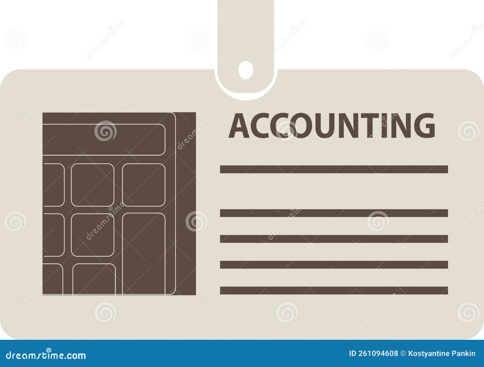 ID card Accounting stock vector. Illustration of recognize - 261094608