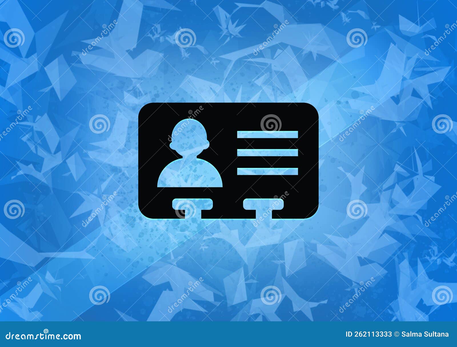 Id Card Aesthetic Abstract Icon on Blue Background Stock Illustration ...