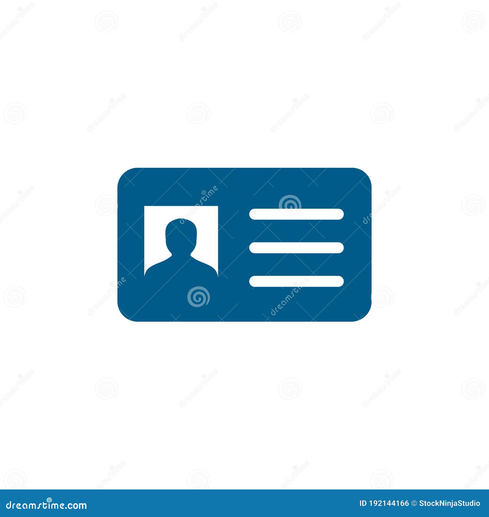 ID Card Blue Icon on White Background. Blue Flat Style Vector ...