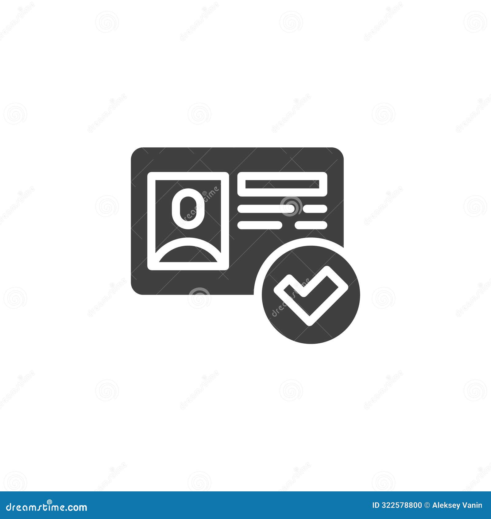 ID Card With A Checkmark Vector Icon | CartoonDealer.com #322578800