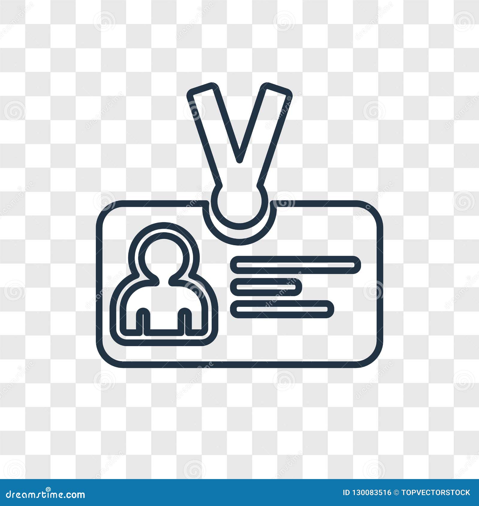 Id Card Concept Vector Linear Icon Isolated on Transparent Background ...