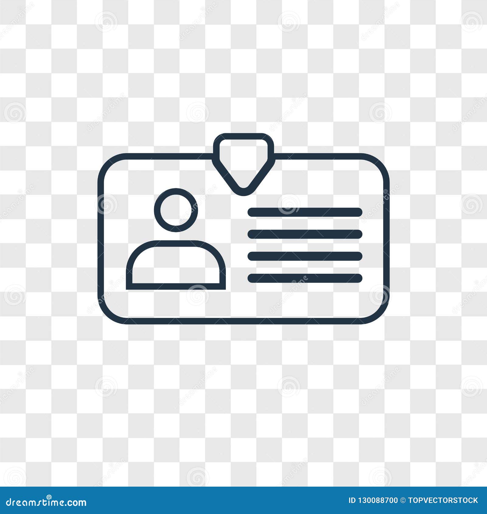 Id Card Concept Vector Linear Icon Isolated on Transparent Background ...