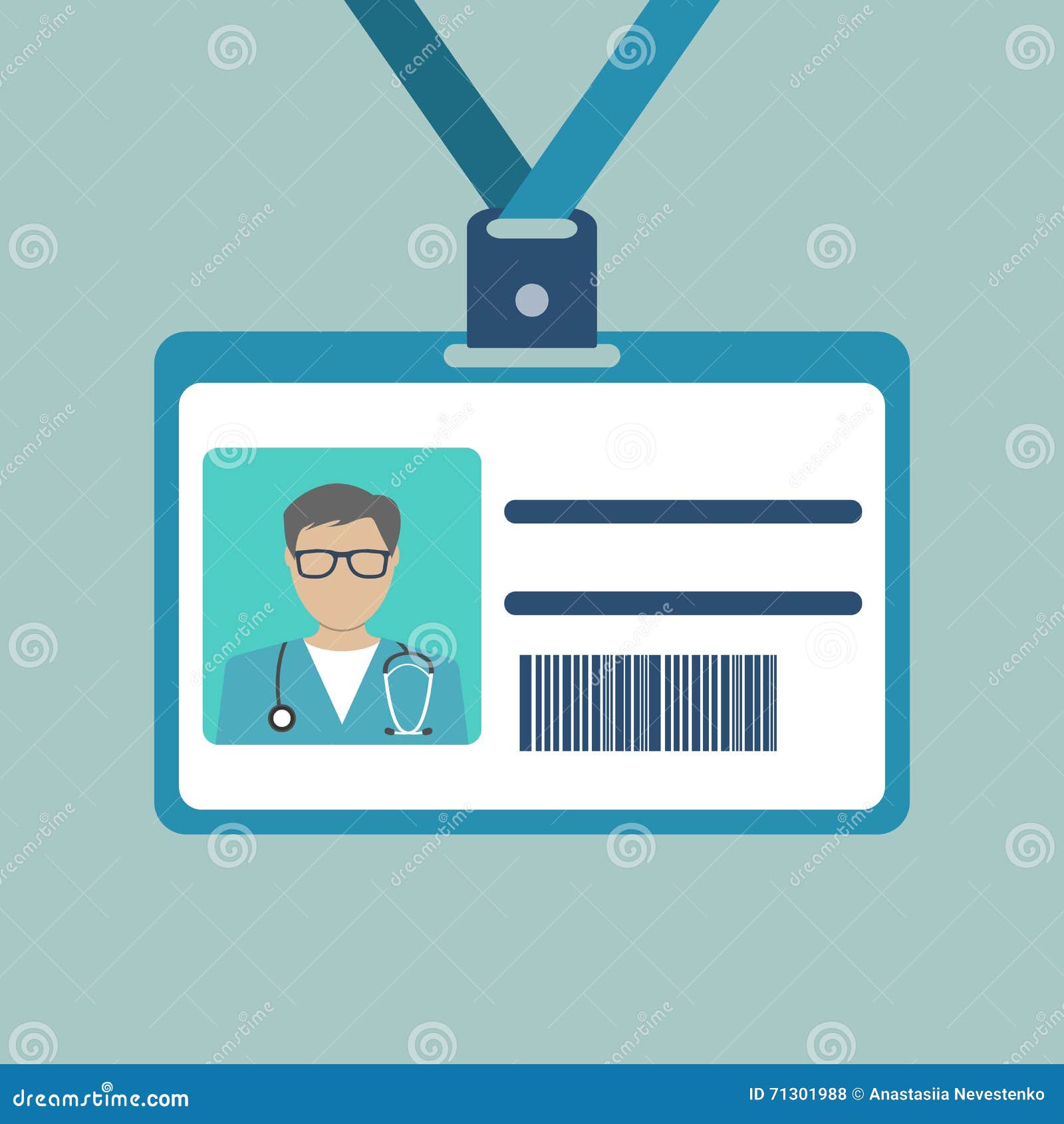 ID Card of the doctor. stock vector. Illustration of professional ...