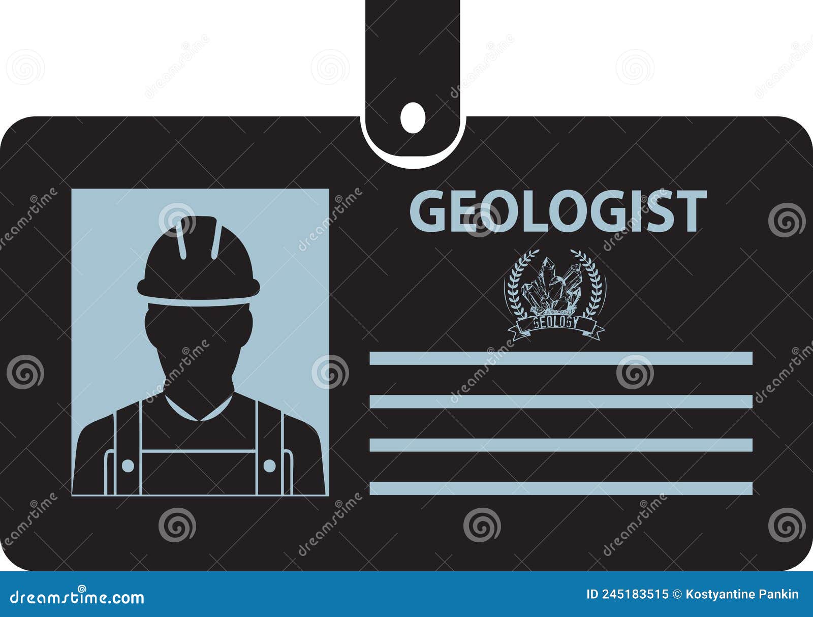 ID card geologist stock vector. Illustration of geology - 245183515