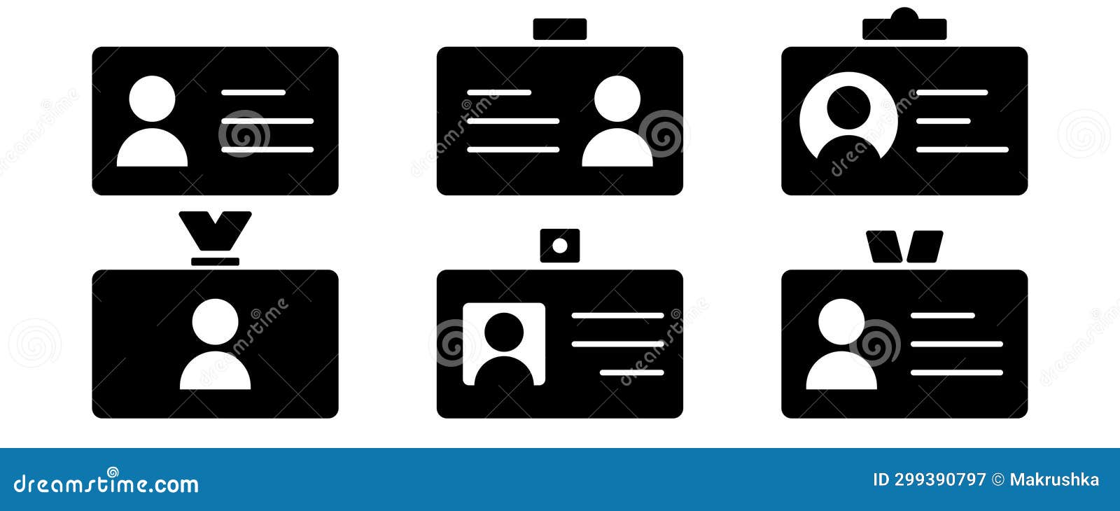 ID Card in Glyph. ID Badge Icon Set. Identification Card in Glyph. Pass ...