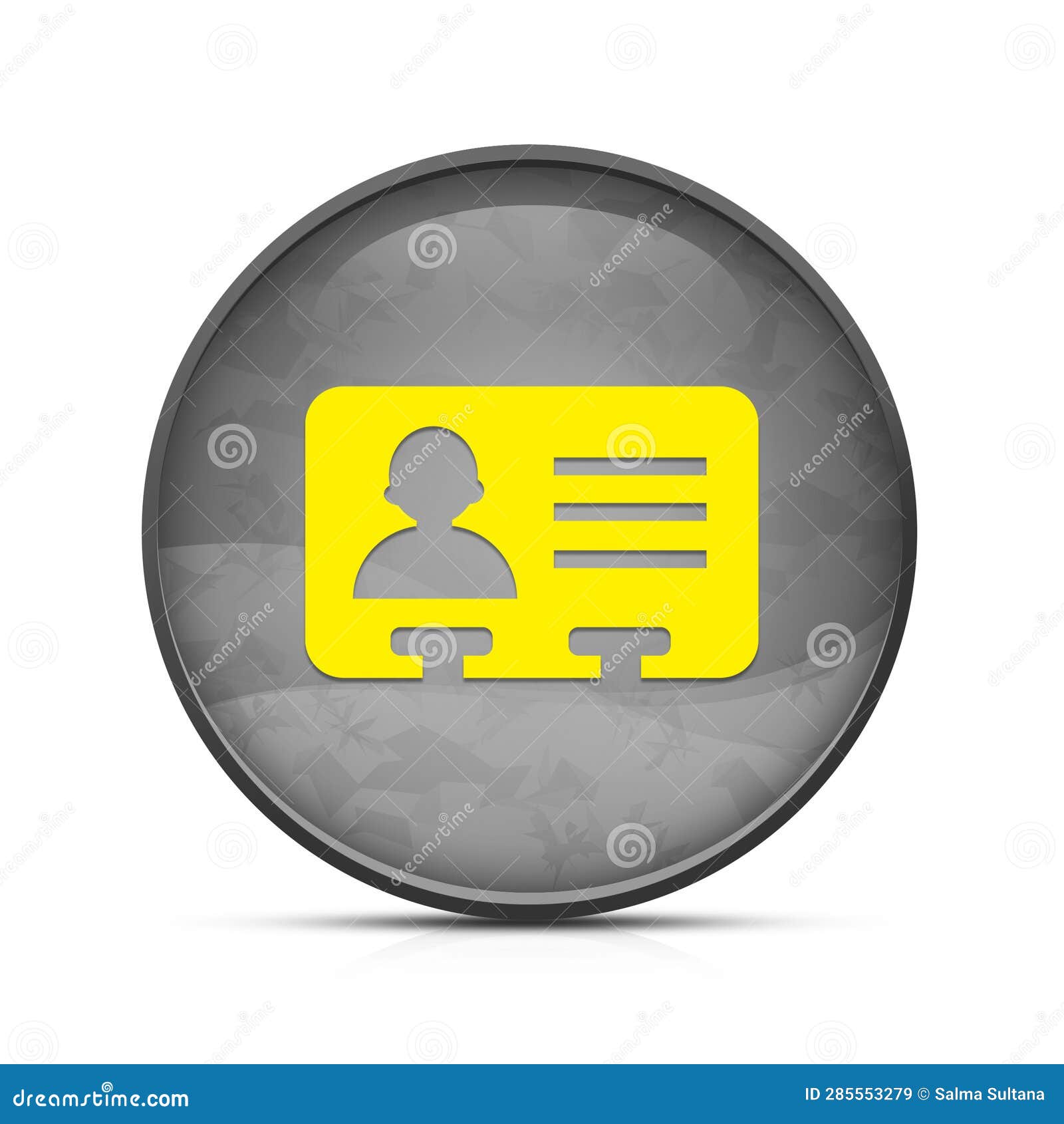 Id Card Icon on Classy Splash Black Round Button Illustration Stock ...