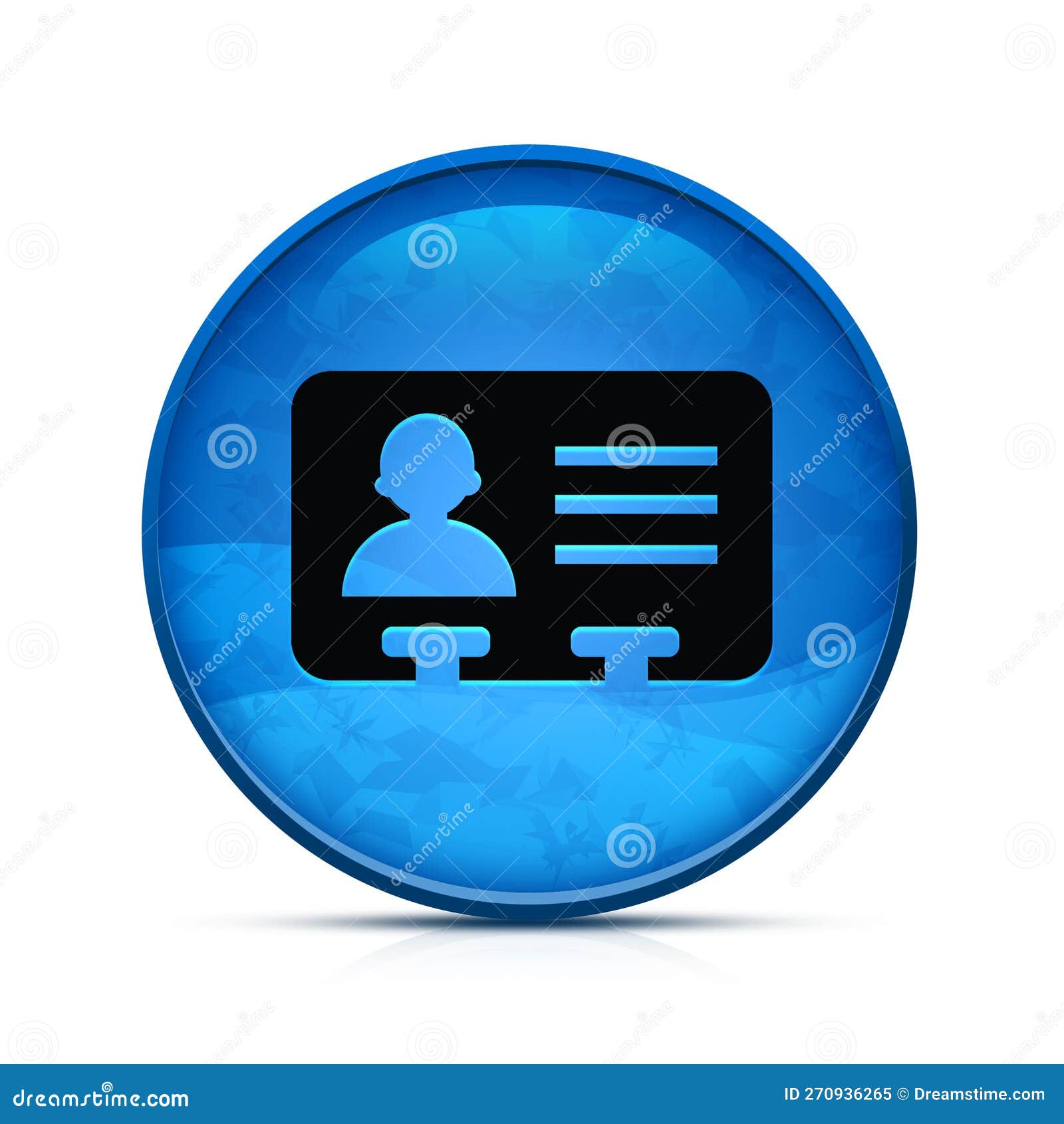 Id Card Icon on Classy Splash Blue Round Button Illustration Stock ...
