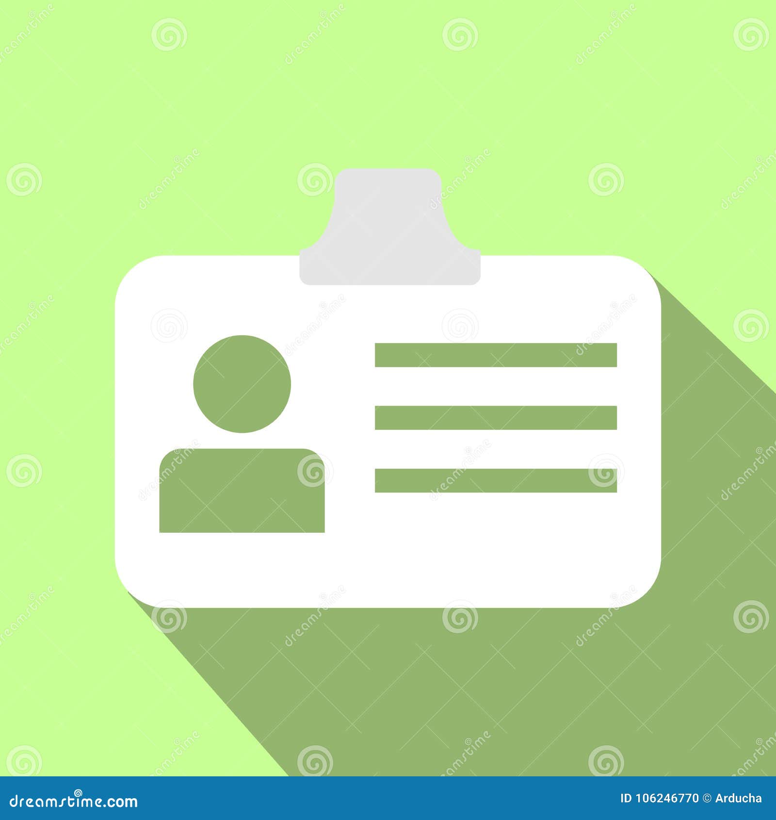 Id Card Icon Design with Square Frame Flat Color and Inside Symbol ...