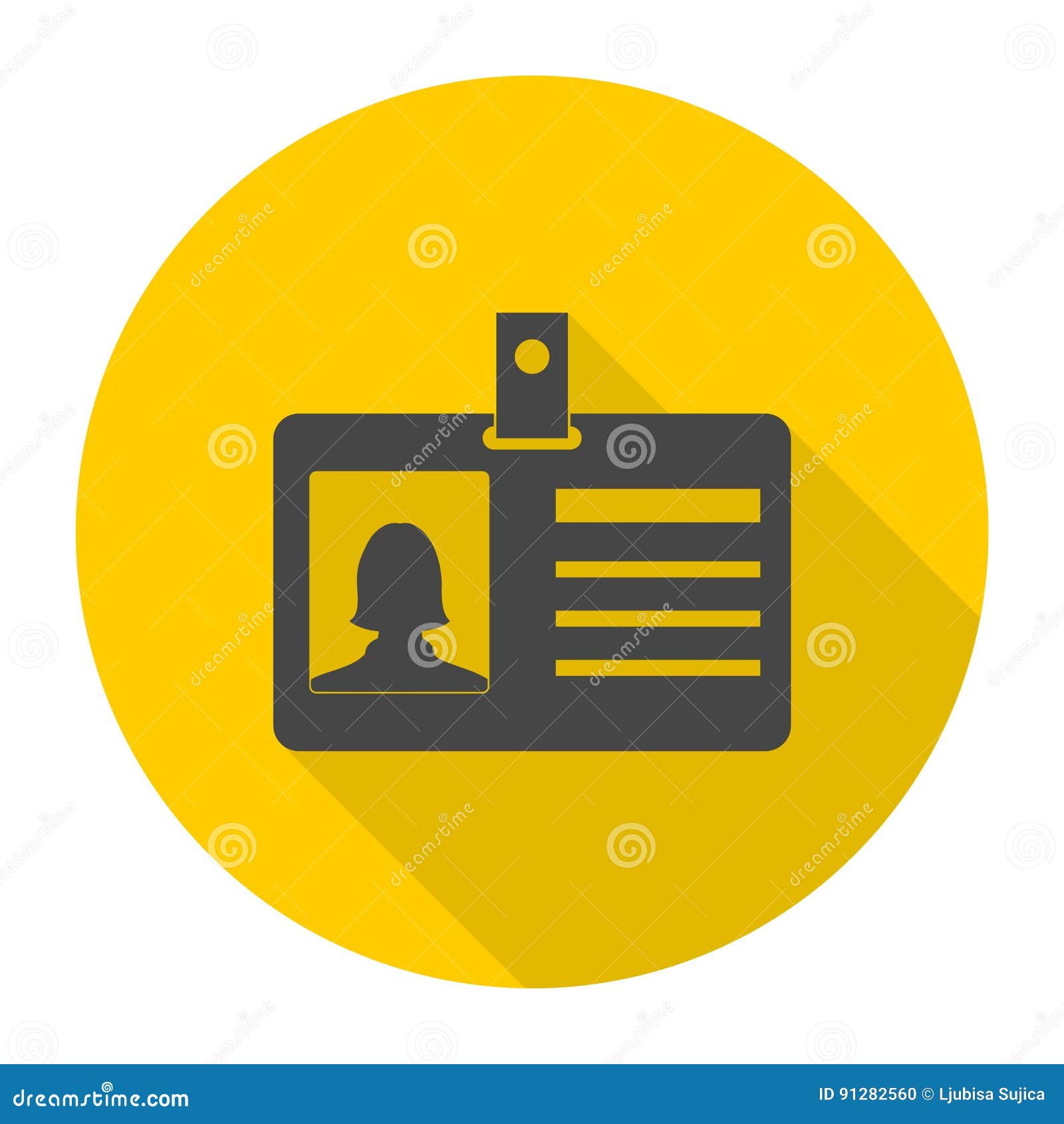 ID Card Icon with Long Shadow Stock Vector - Illustration of mail ...
