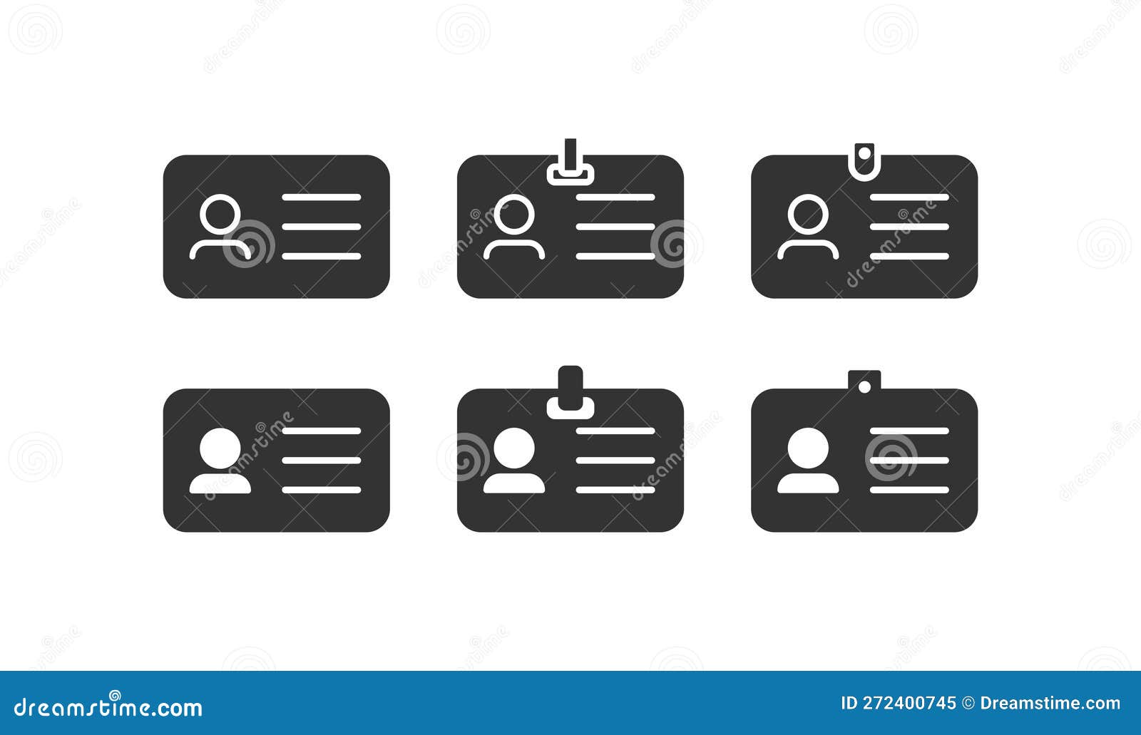 Id Card Icon Set. Identification Card Vector Stock Illustration ...