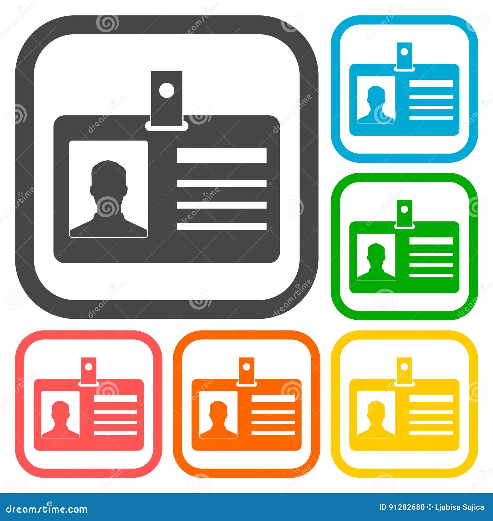 ID Card Icon stock vector. Illustration of isolated, company - 91282680
