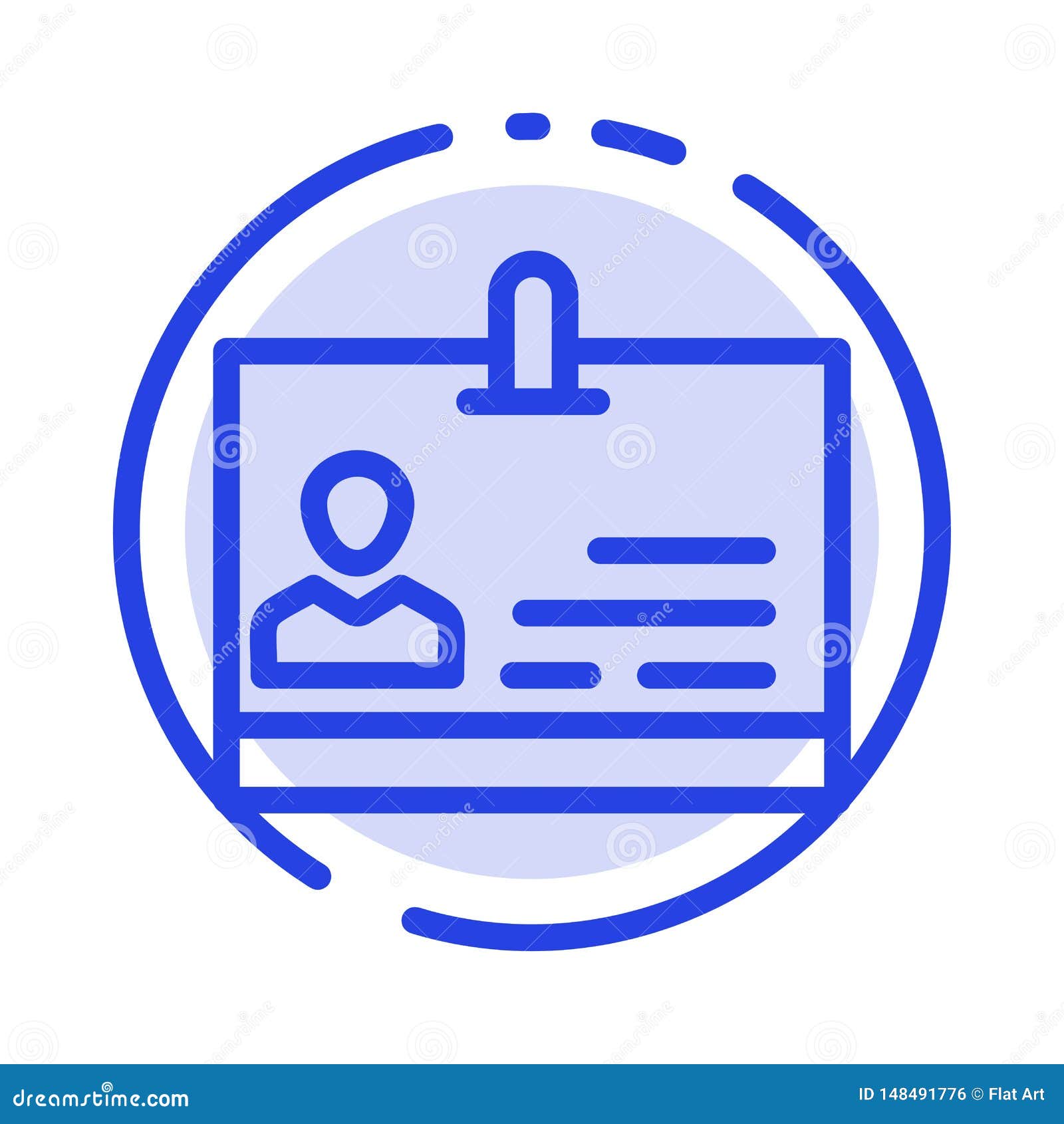 Id, Card, Identity, Badge Blue Dotted Line Line Icon Stock Vector ...
