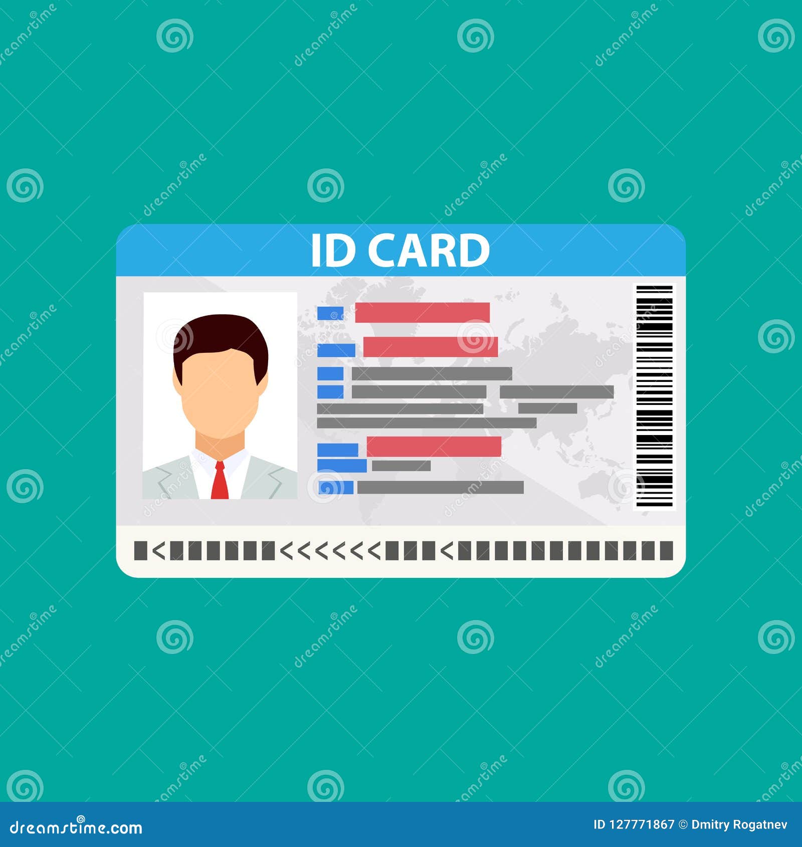 Id card. identity card, stock vector. Illustration of business - 127771867