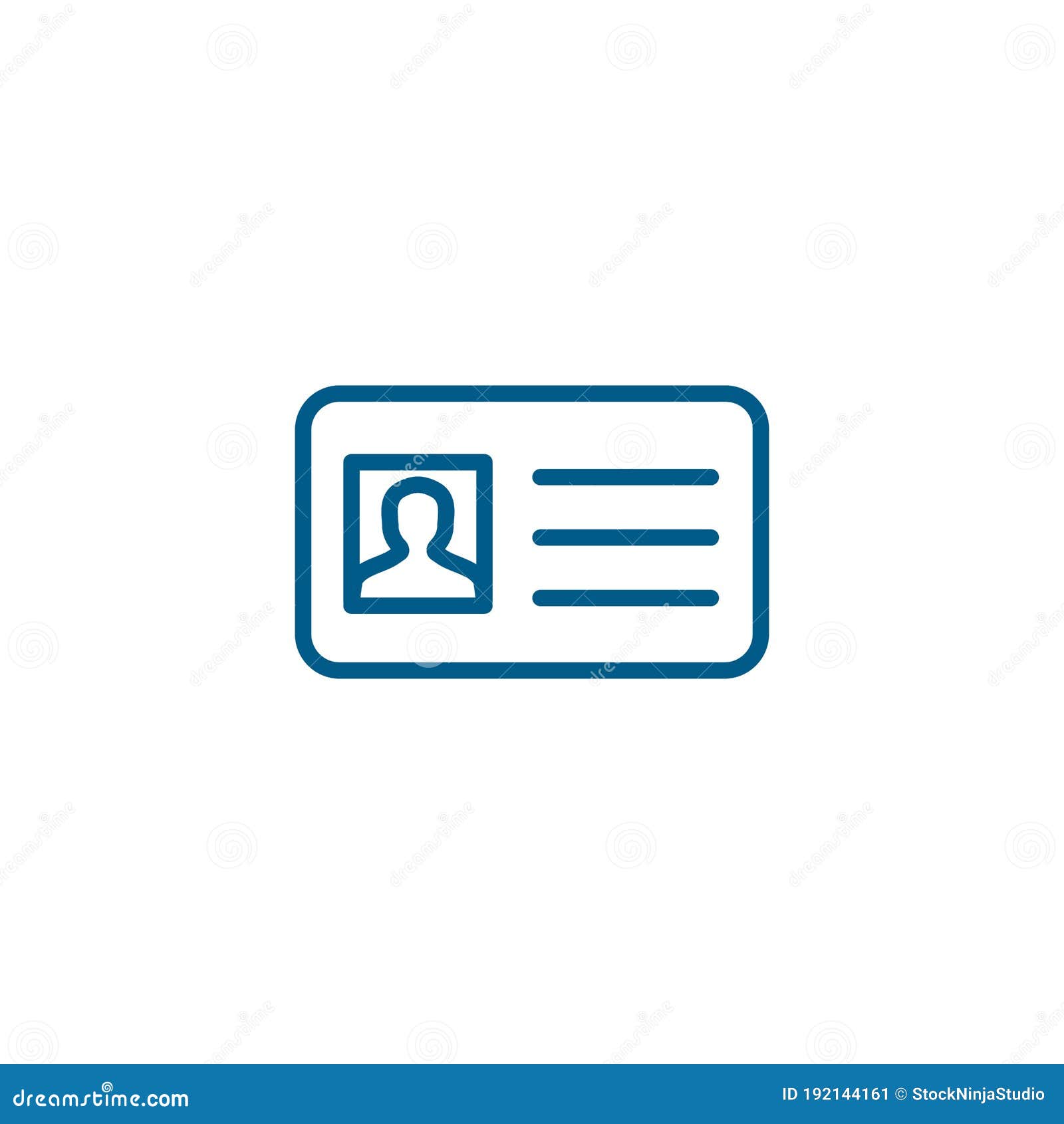 ID Card Line Blue Icon on White Background. Blue Flat Style Vector ...