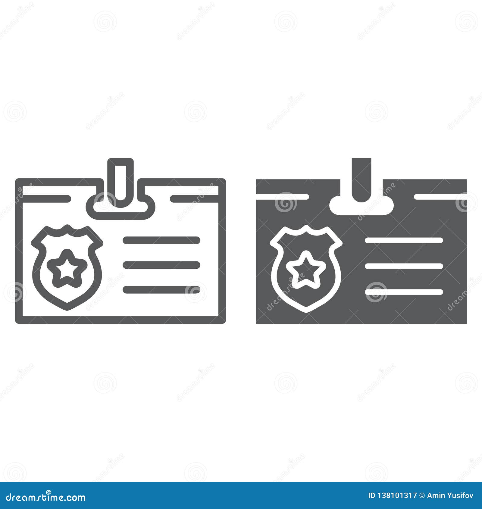 Id Card Line and Glyph Icon, Identity and Identification, Personal ...