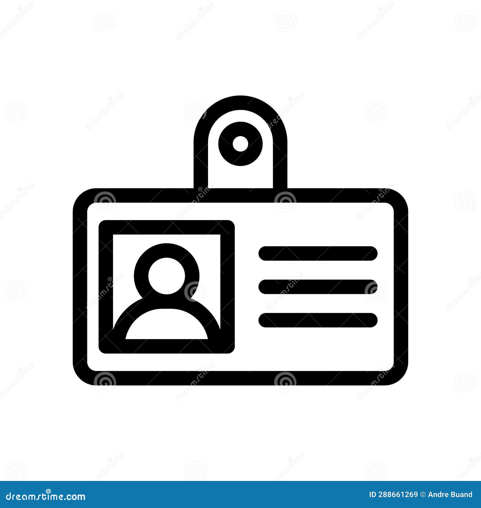 Id Card Line Icon Illustration Vector Graphic Stock Vector ...