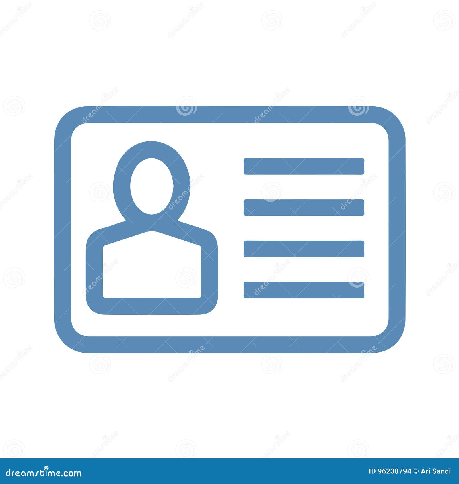 Id card Line Icon stock vector. Illustration of icon - 96238794