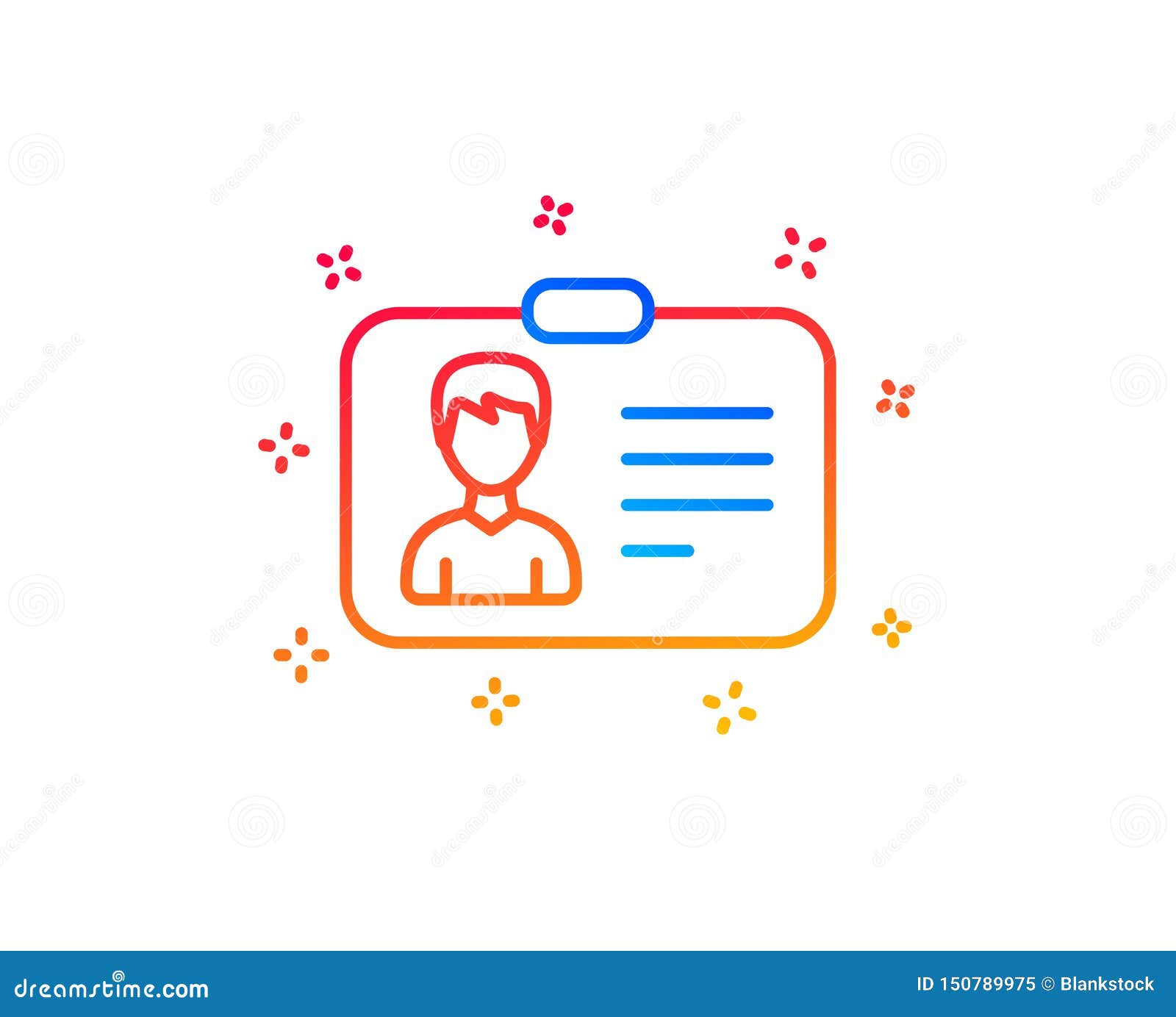 ID Card Line Icon. User Profile Sign. Vector Stock Vector ...