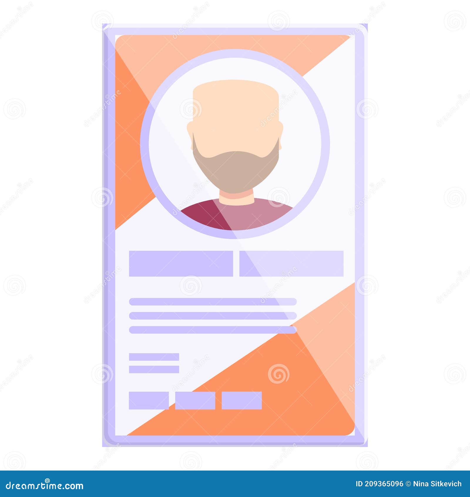 Id Card Man Icon, Cartoon Style Stock Vector - Illustration of ...
