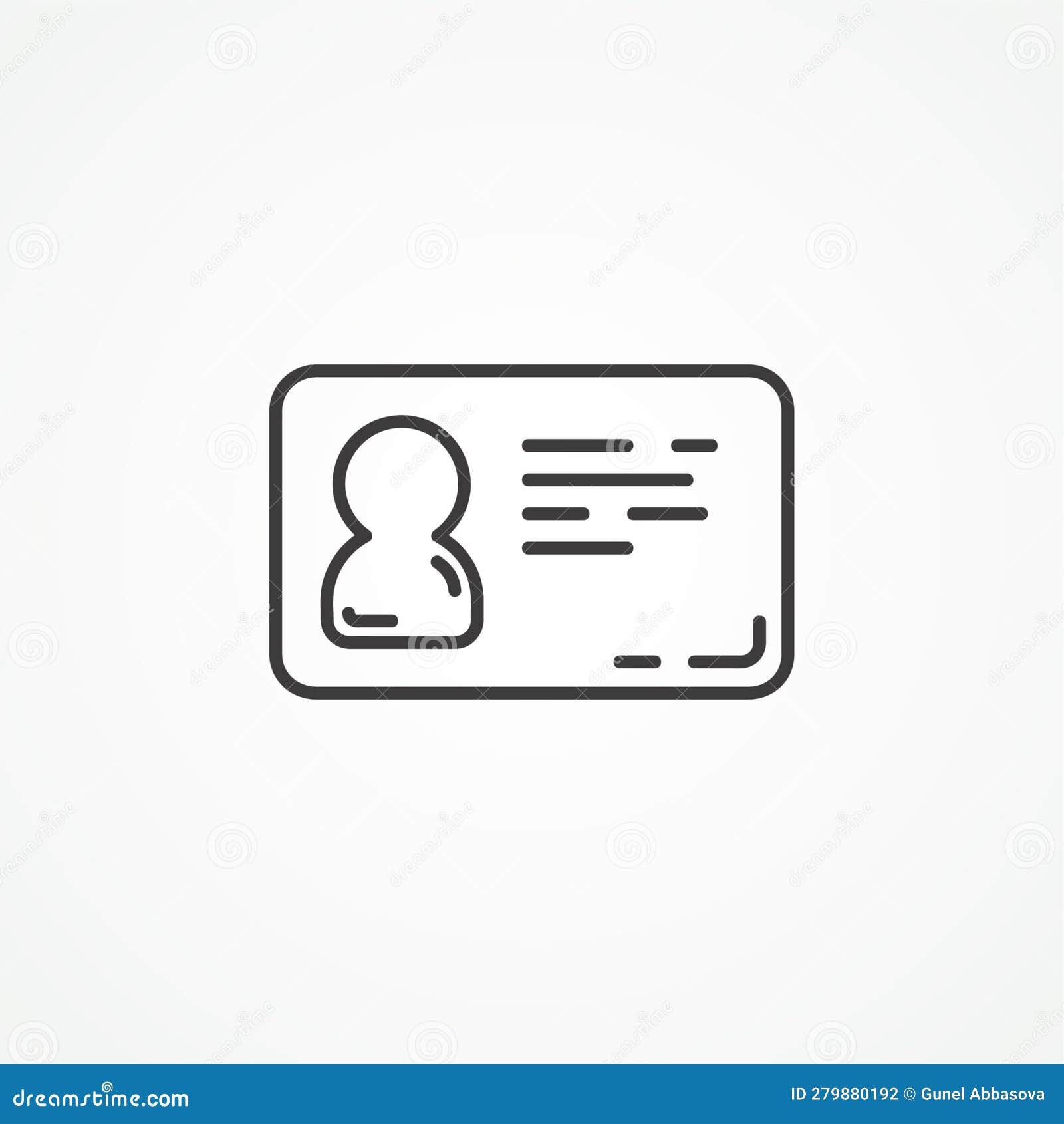 Id Card Outline Icon. Identificationlinear Card Simple Icon. Id Badge ...