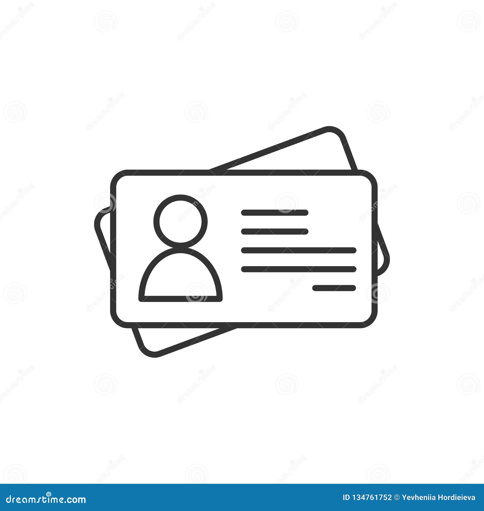 Id Card Outline Icon Linear Style Sign For Mobile Concept And Web Design Identification Card