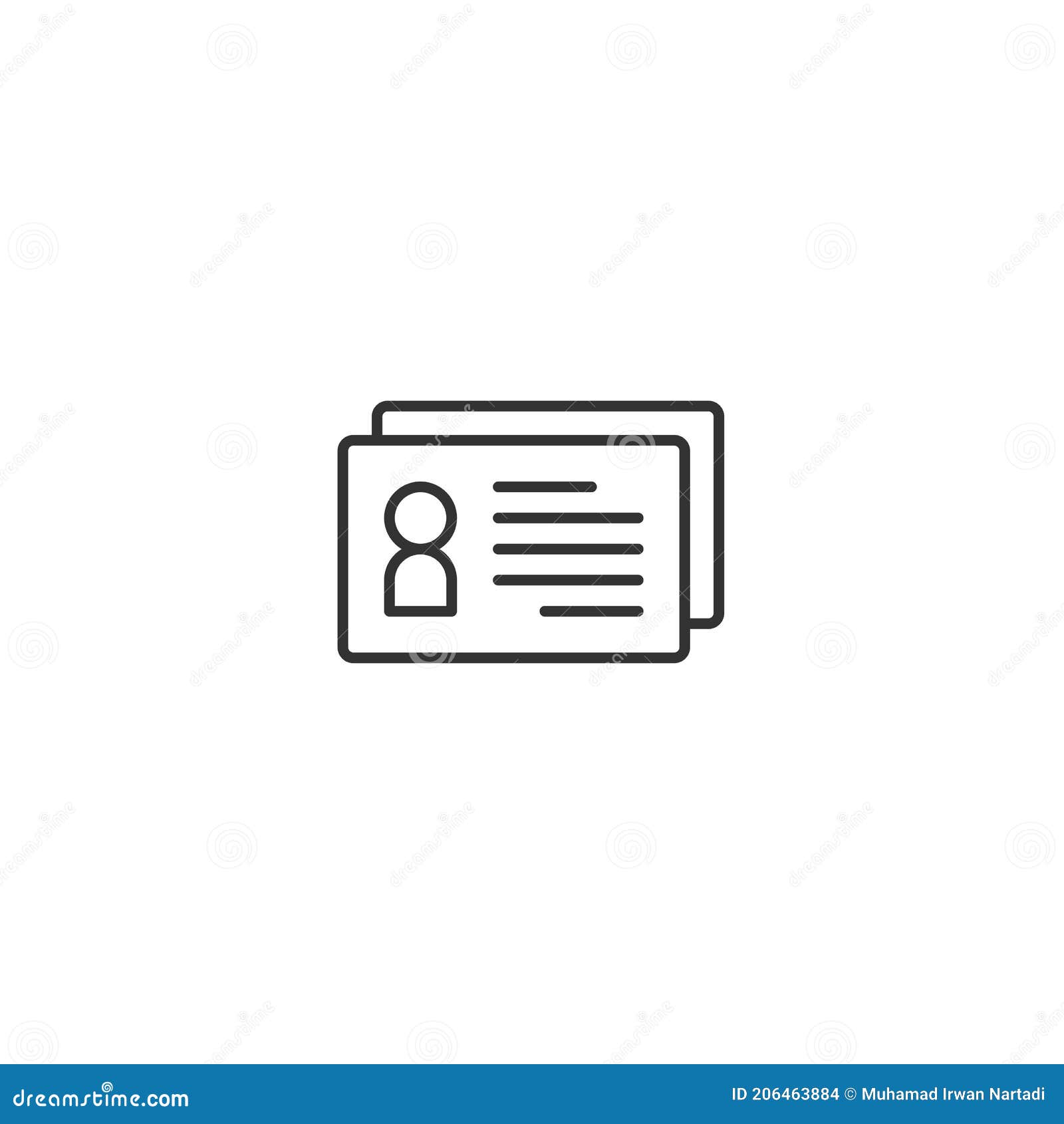 ID Card Outline Icon Vector Stock Vector - Illustration of linear ...