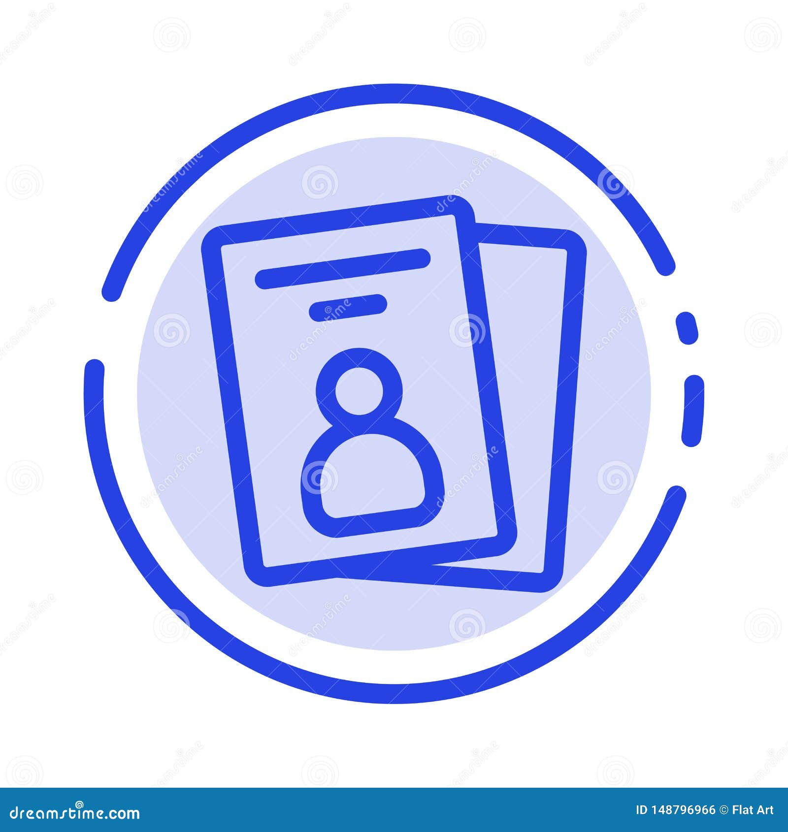 Id, Card, ID Card, Pass Blue Dotted Line Line Icon Stock Vector ...