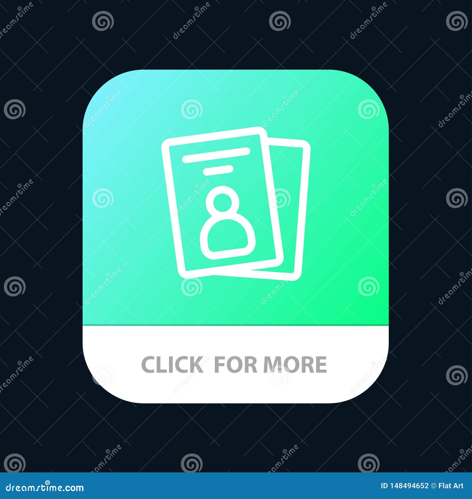 Id, Card, ID Card, Pass Mobile App Button. Android and IOS Line Version ...