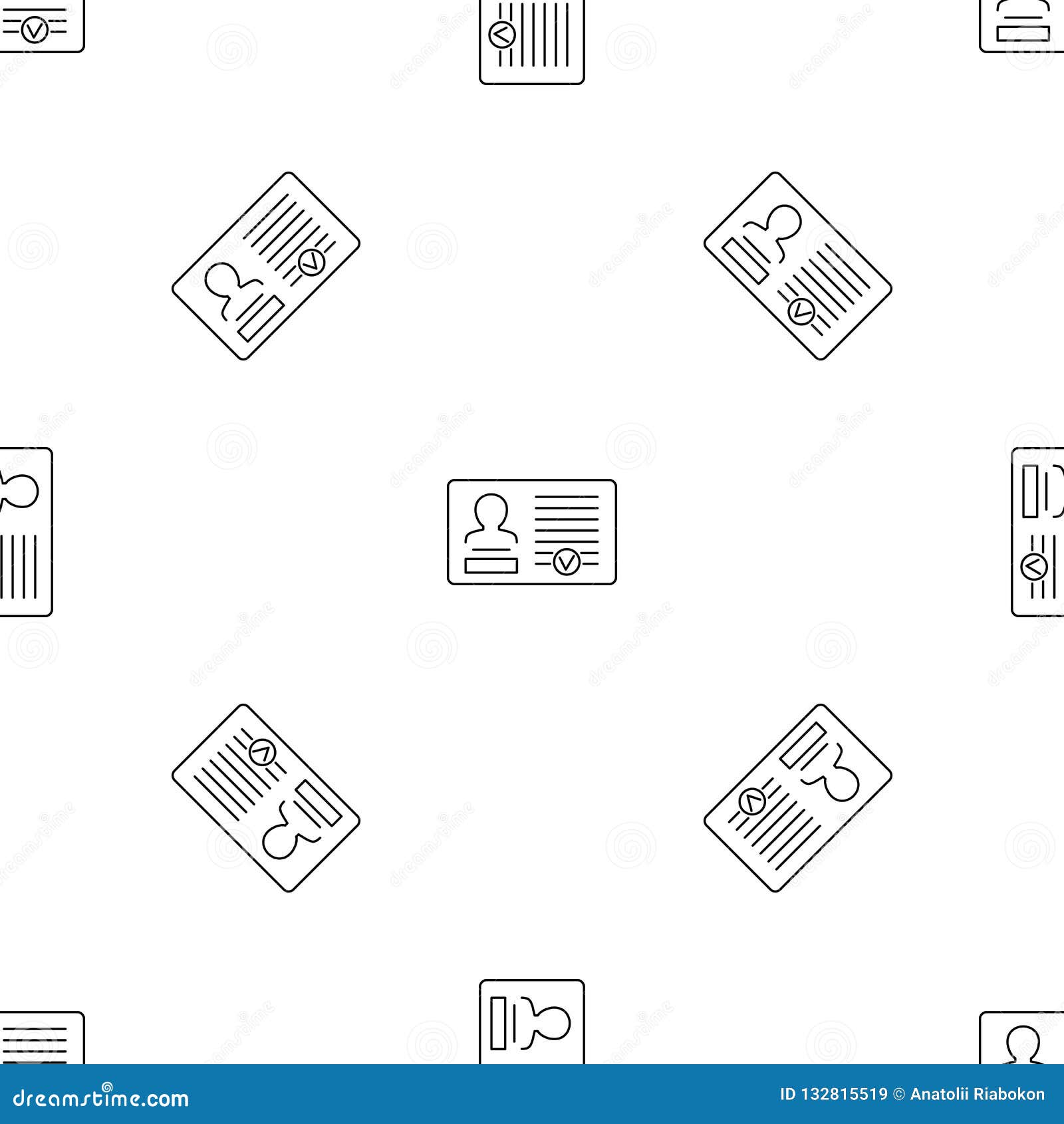 Id Card Pattern Seamless Vector Stock Vector - Illustration of account ...