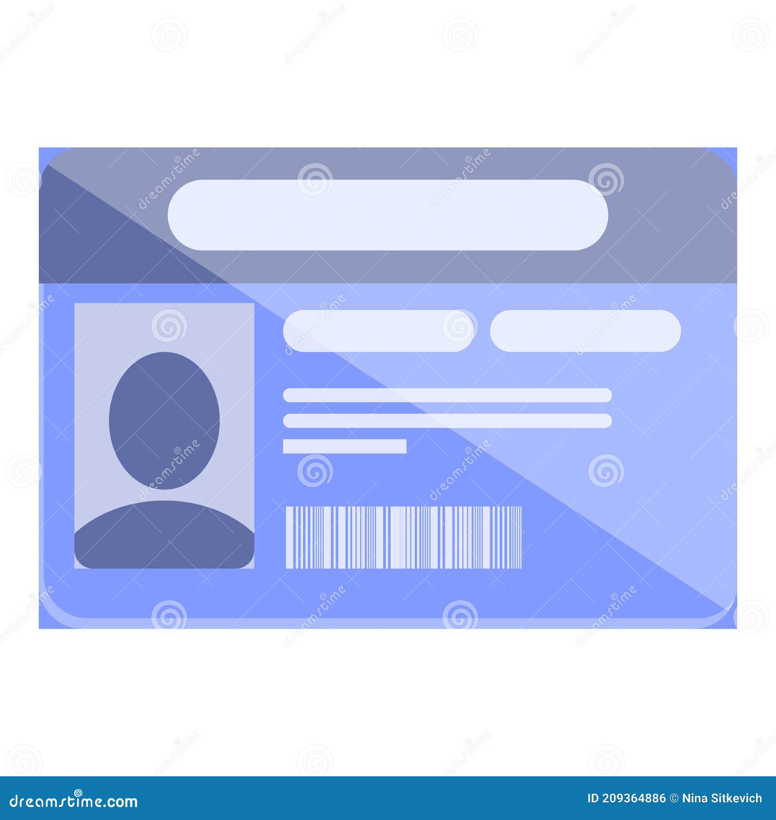 Id Card Personal Icon, Cartoon Style Stock Vector - Illustration of ...