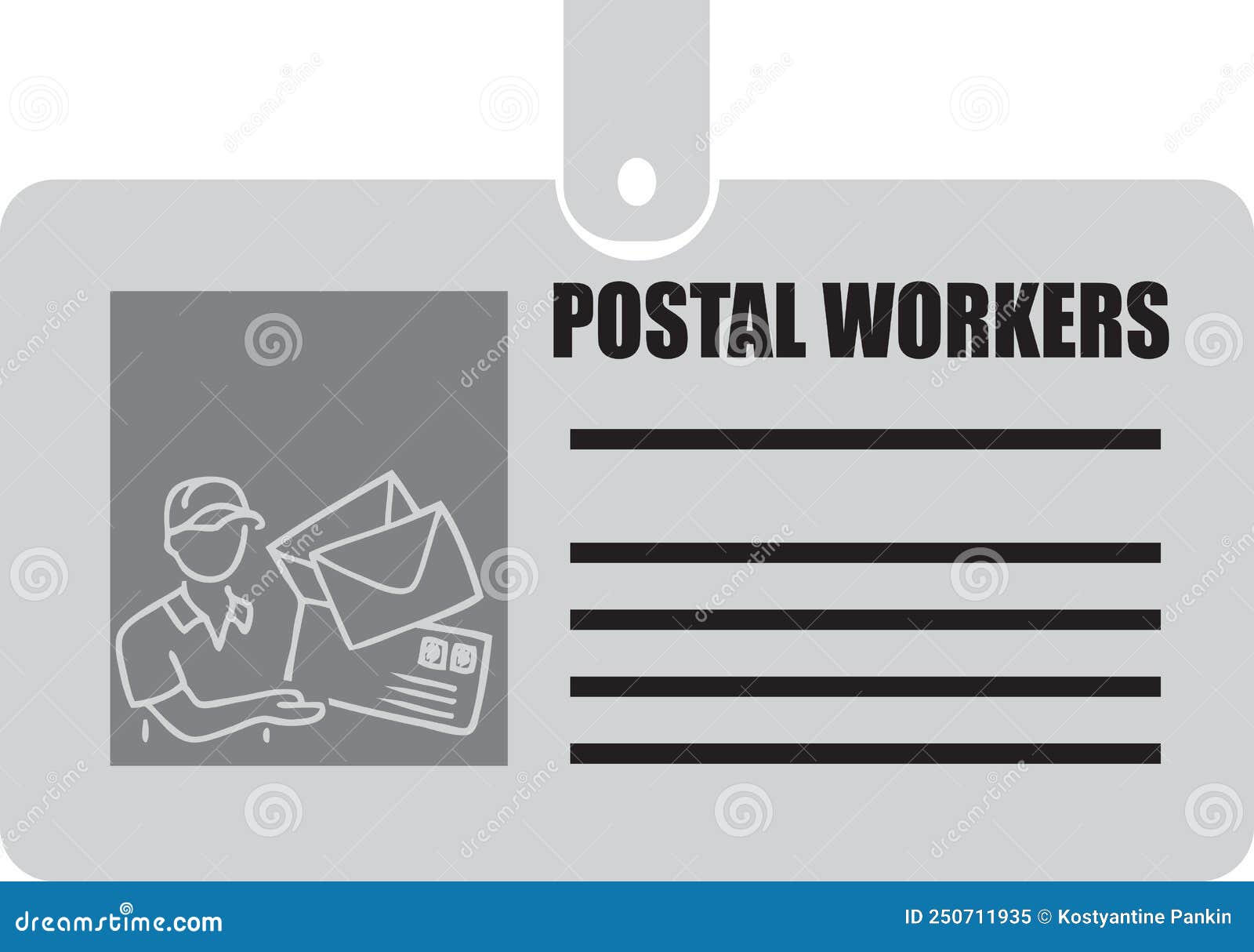 ID card postal worker stock vector. Illustration of security - 250711935