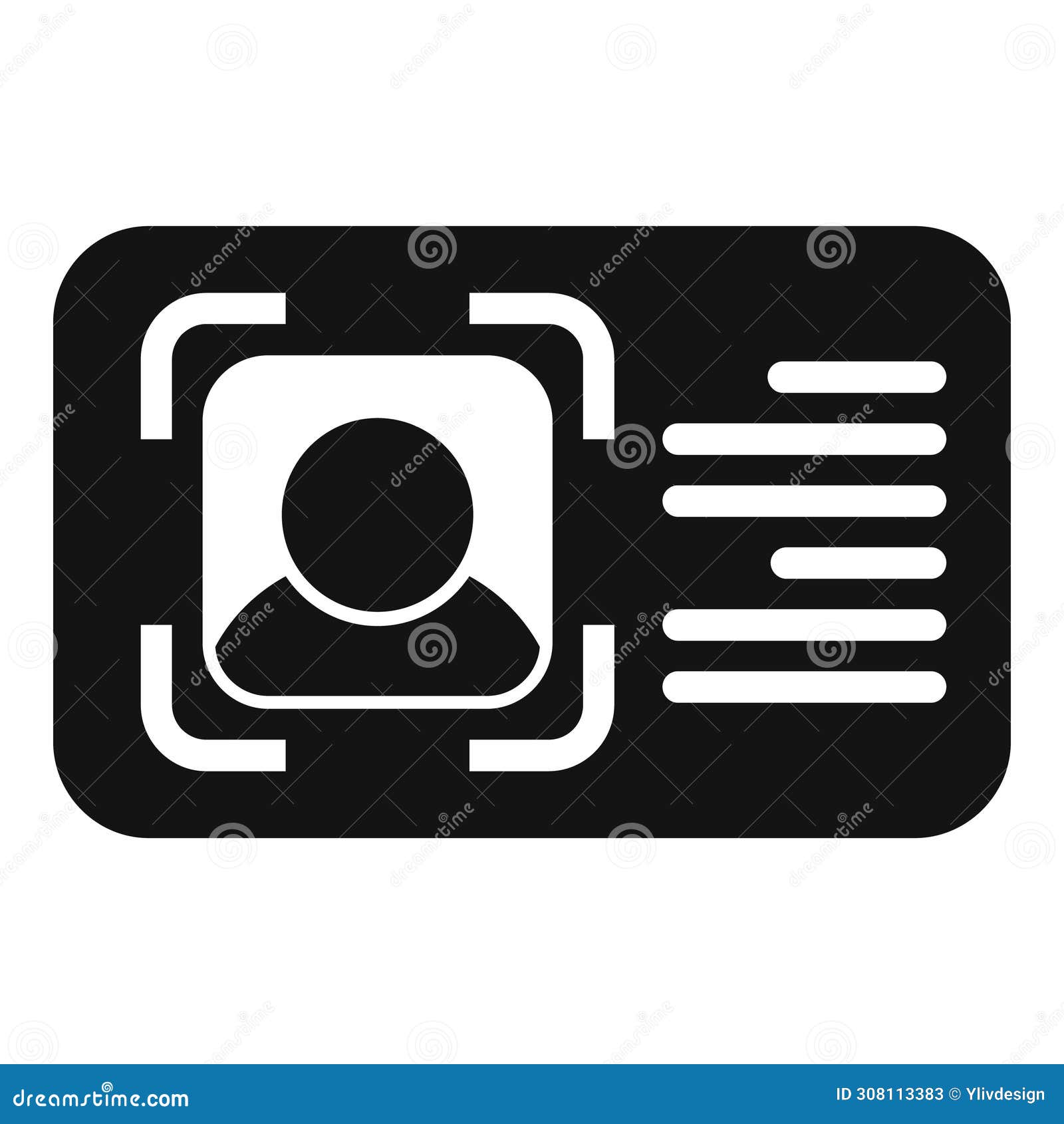 Id Card Recognition Icon Simple Vector. Individual Detect Stock ...
