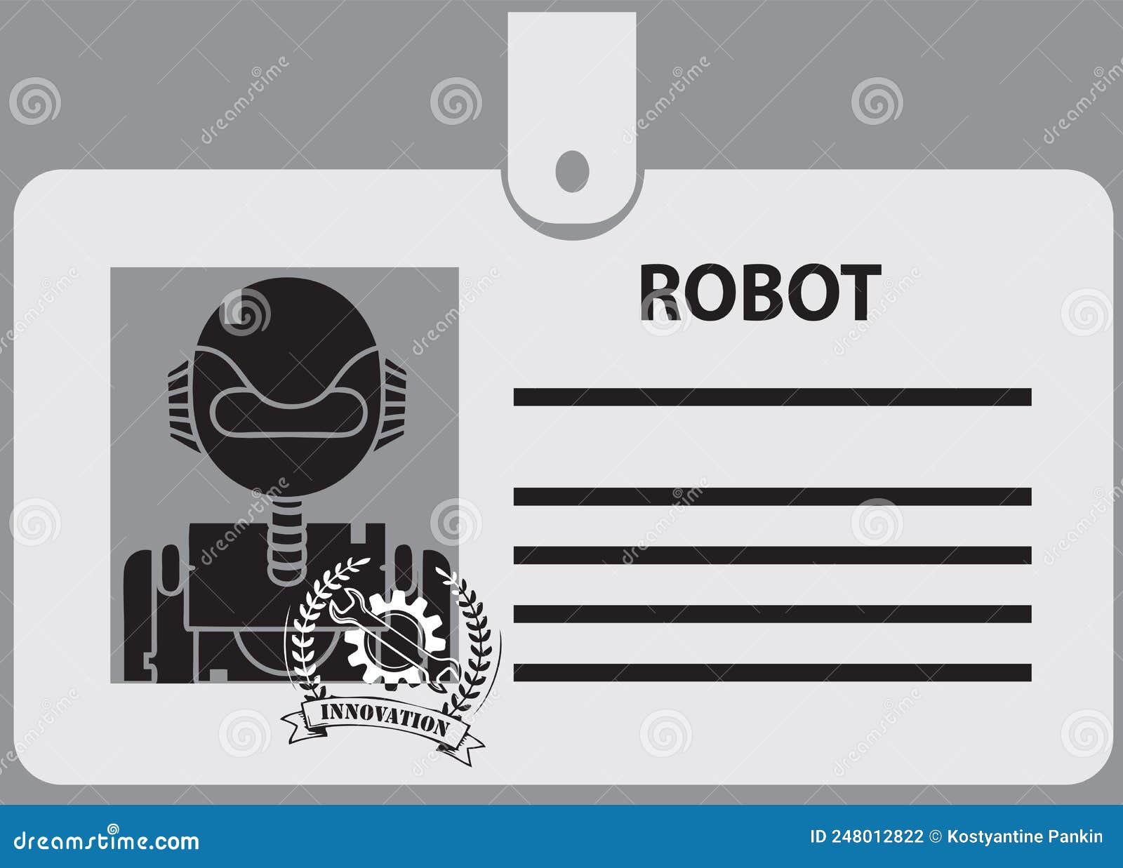 ID card robot stock vector. Illustration of card, cartoon - 248012822