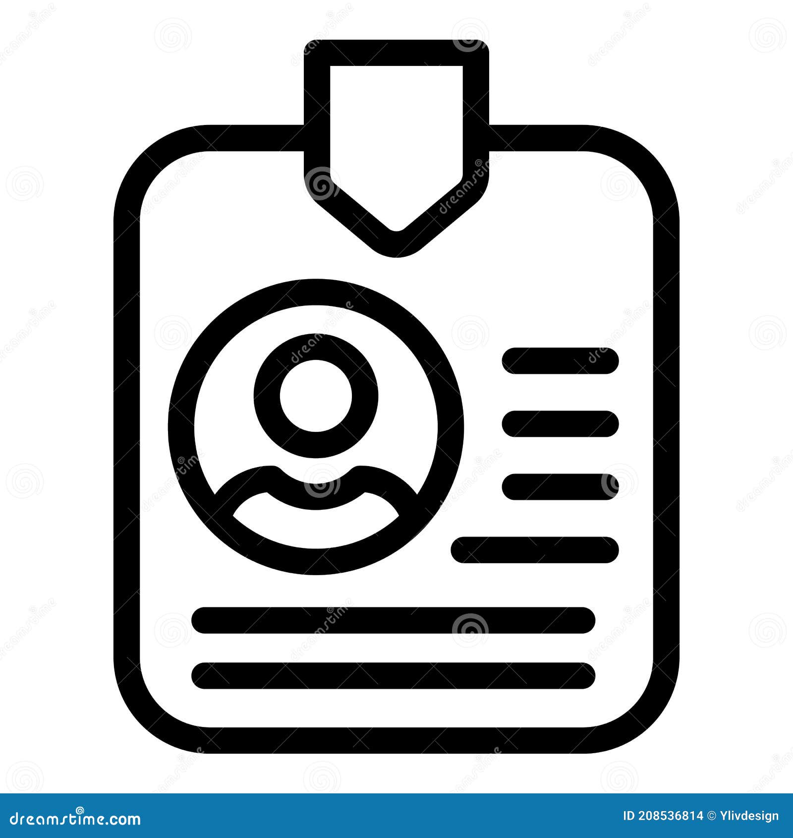Id Card Tag Icon, Outline Style Stock Vector - Illustration of code ...