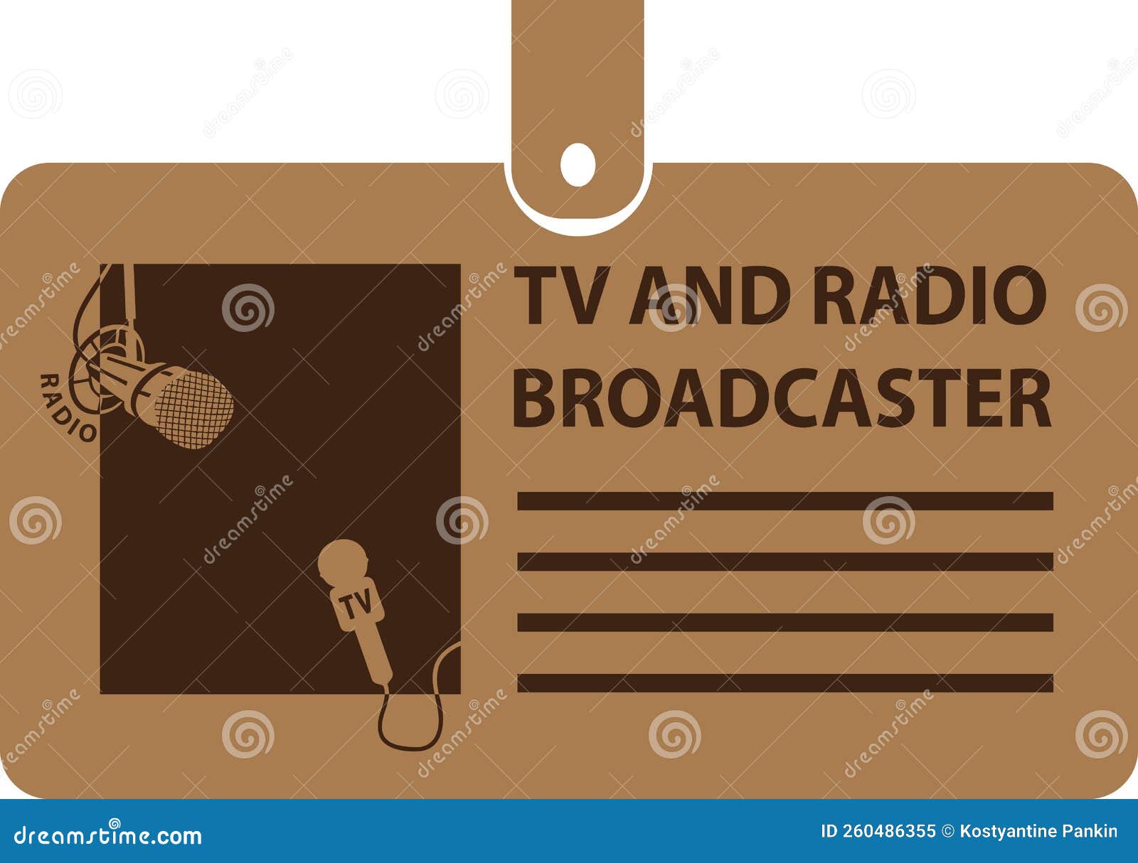 ID Card TV and Radio Broadcaster Stock Vector - Illustration of card ...
